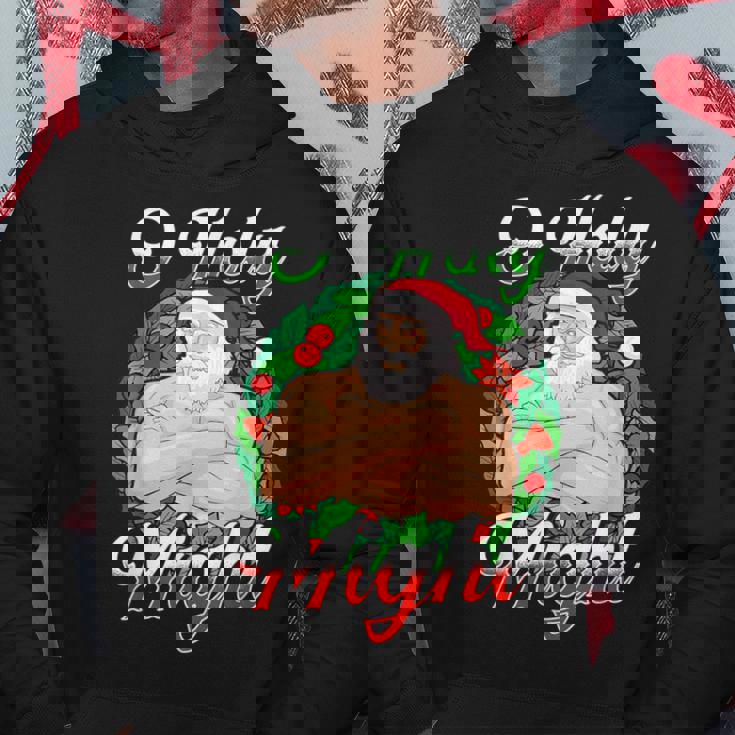 O Holy Might Swole Santa Diesel Gym Beast Ripped Christmas Hoodie ...