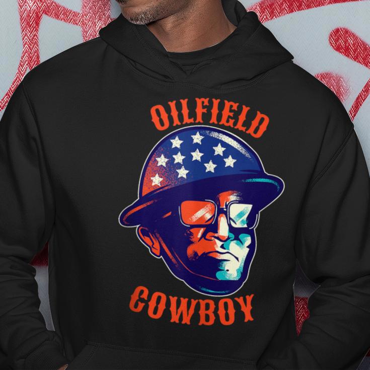 Oilfield Cowboy Blue Collar Hard Working Roughneck Badass Hoodie ...