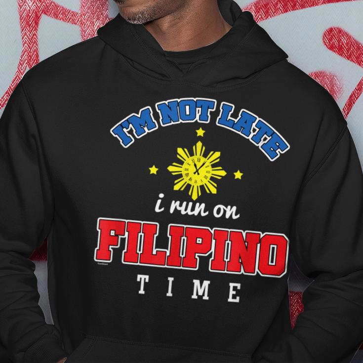 Pinoy Pinay Philippines Too Late I'm On Filipino Time Hoodie - Monsterry