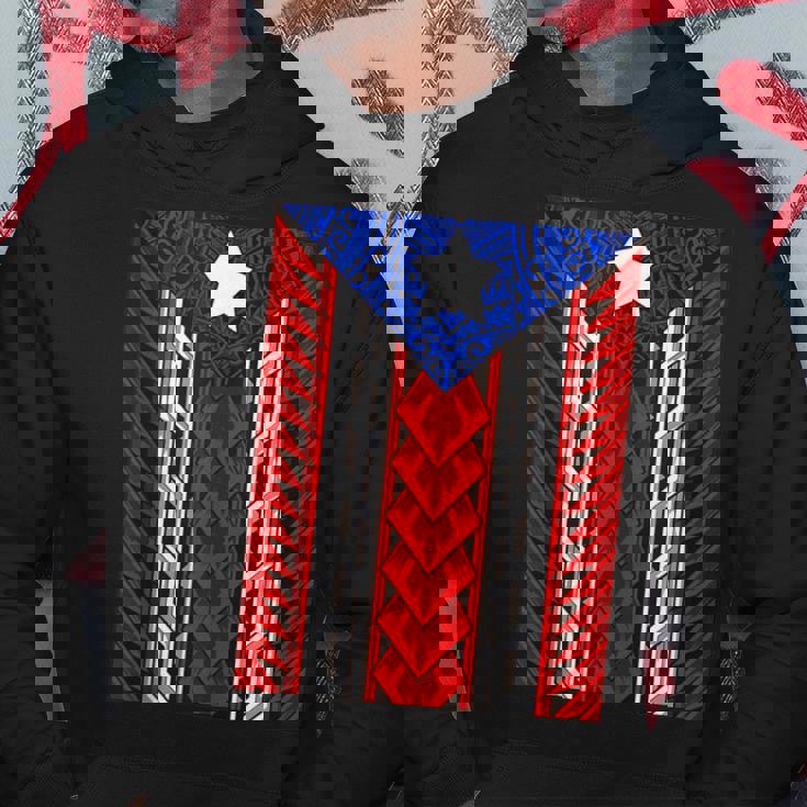 Puerto Rican Tribal Flag Modern Boricua Puerto Rico Hoodie - Monsterry