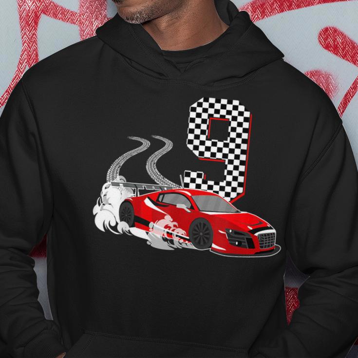 Race Car 9 Years Old Racing Car 9Th Birthday Racecar Boys Hoodie ...