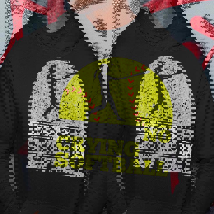 There's No Crying In Softball Team Silhouette Hoodie - Monsterry