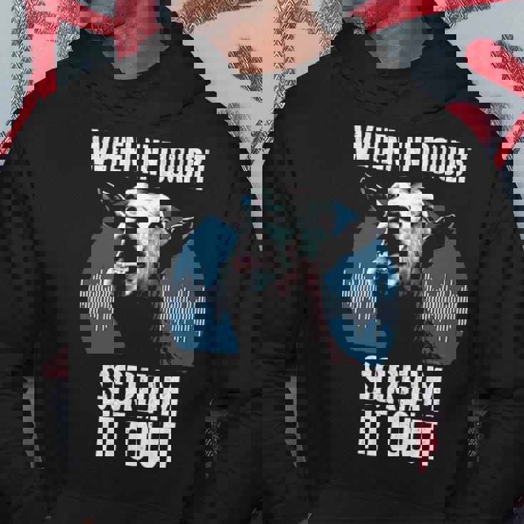 Screaming Goat Scream It Out Meme Face Goat Hoodie | Mazezy