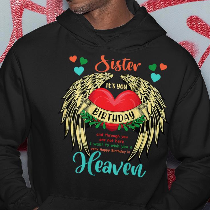 Sister Happy Birthday To Angel In Heaven Heart Wing Memorial Hoodie ...