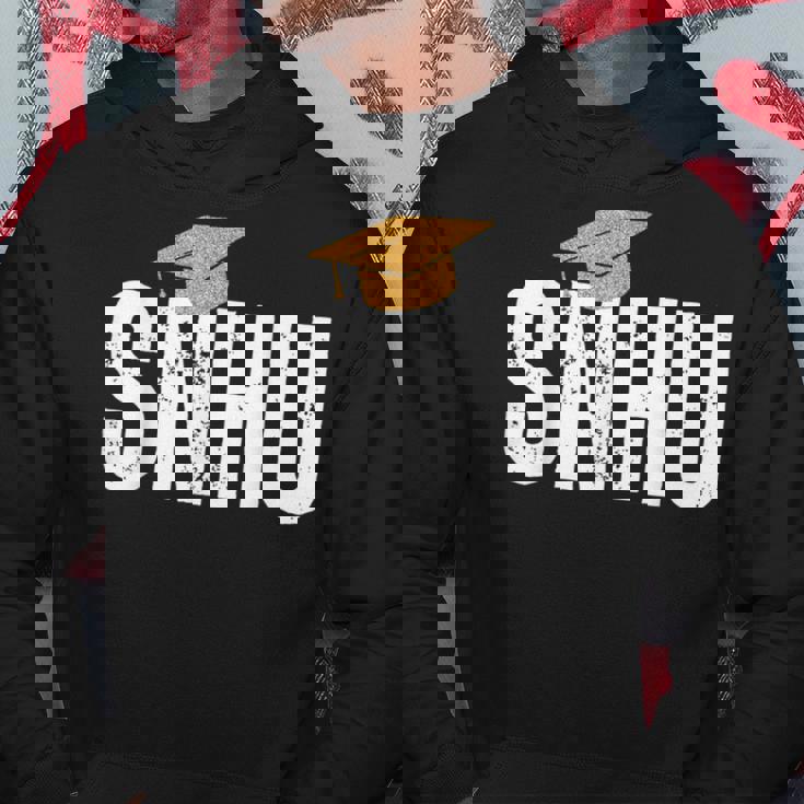 Snhu College Graduation With Hat Vintage Hoodie | Mazezy