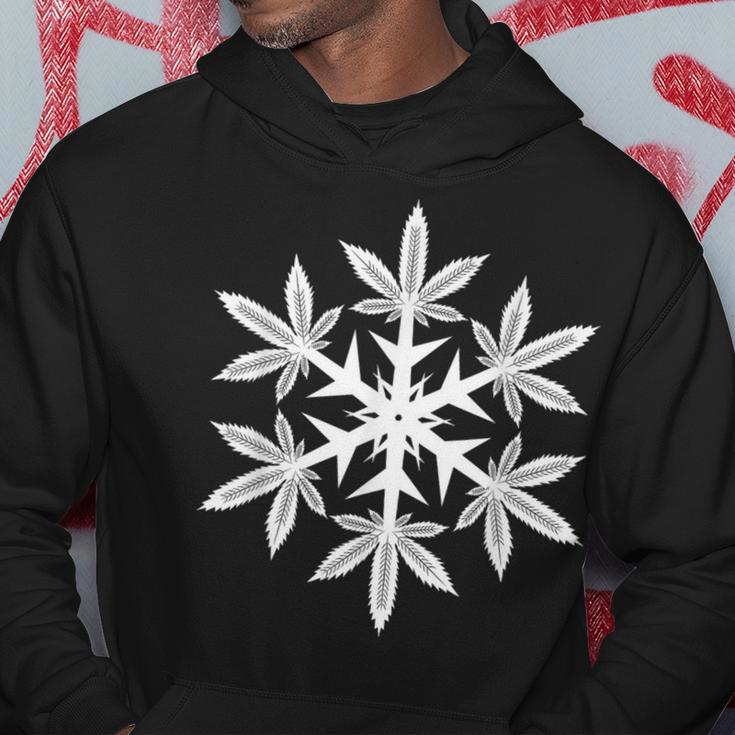 Snowflake Weed Marijuana Leaf Christmas Pajama Hoodie | Mazezy