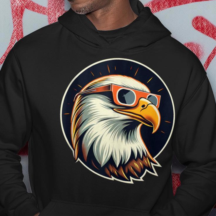 Solar Eclipse 2024 Bald Eagle Wearing Solar Eclipse Glasses Hoodie ...