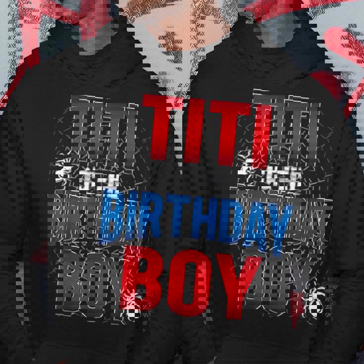Titi Of Birthday Boy Costume Spider Web Birthday Party Hoodie - Monsterry