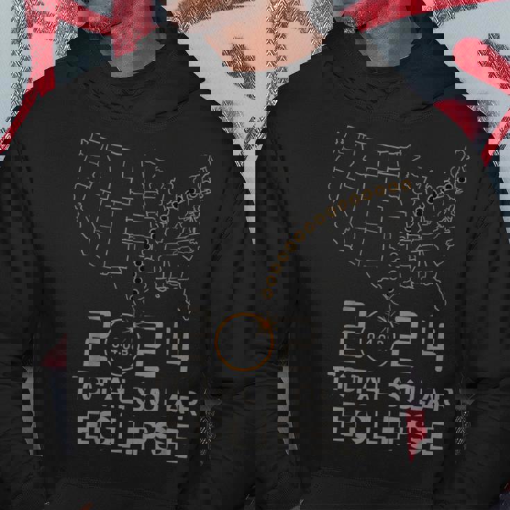 Total Solar Eclipse April 8 2024 Usa Map Solar Eclipse 2024 Hoodie - Seseable
