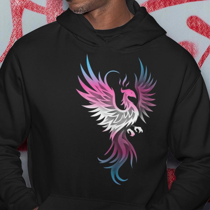 Transgender Phoenix Bird Trans Pride Flag Rising From Ashes Hoodie ...
