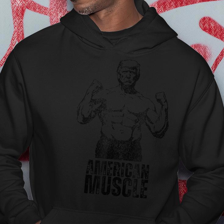 Trump American Muscle Tds Vintage Workout Gym Patriot Hoodie - Monsterry