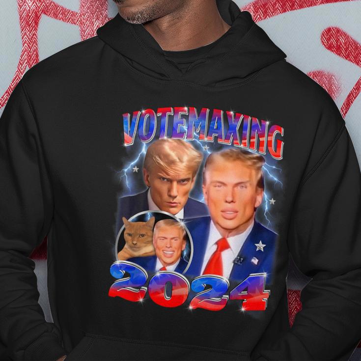 Trump Votemaxing 2024 Looksmaxxing Mewing Meme Hoodie - Seseable