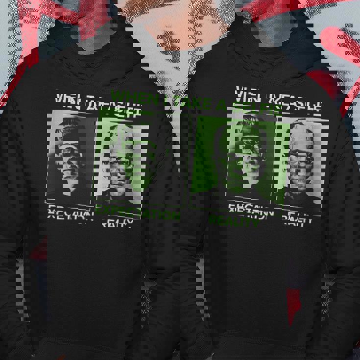 Universal Monsters Frankenstein Expectation Vs Reality Meme Hoodie - Monsterry
