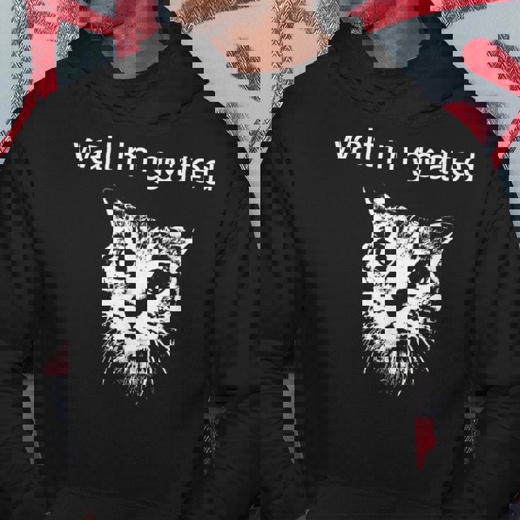 Wait I'm Goated Cat Meme Hoodie | Mazezy