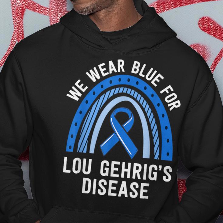 We Wear Blue Lou Gehrig's Disease Awareness Als Family Hoodie - Monsterry