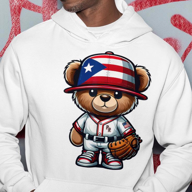 Puerto Rico Cute Teddy Bear Boricua Jersey Pr Hoodie - Thegiftio UK