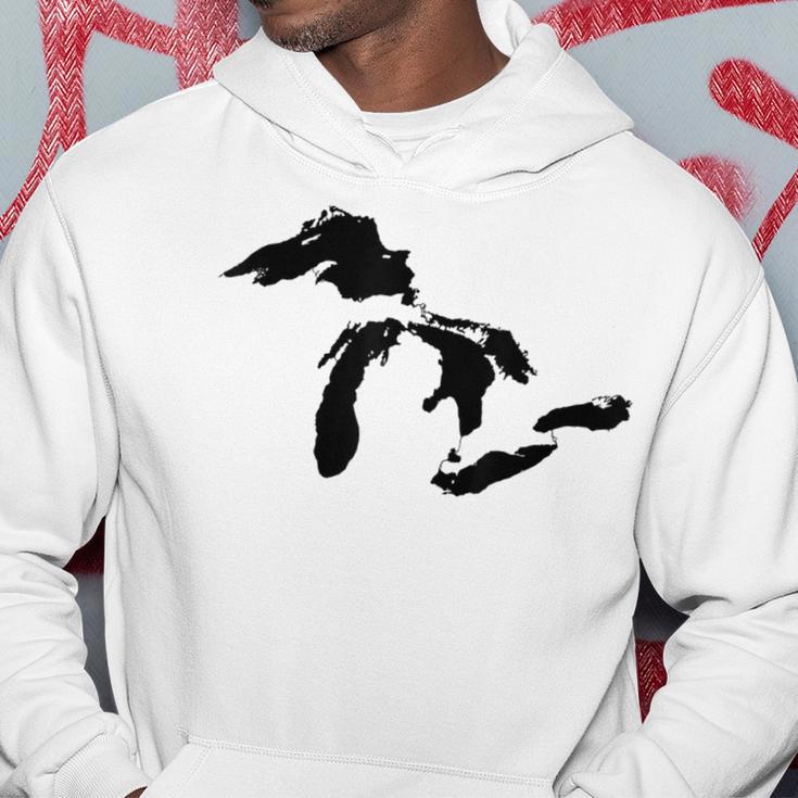 State Of Michigan Great Lakes Water Map Hoodie - Monsterry