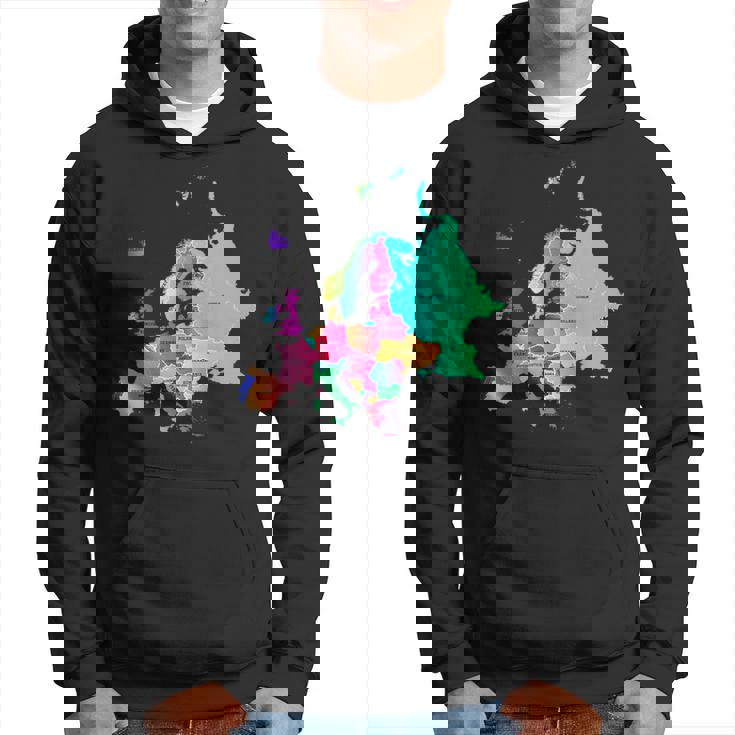 Europe Political Map With Boundaries And Countries Names Hoodie - Monsterry