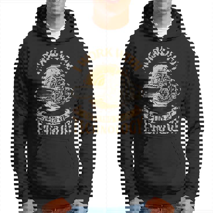 Lumberjack Arborist Logger Woodwork Meme Chainsaw Gif Hoodie | Mazezy