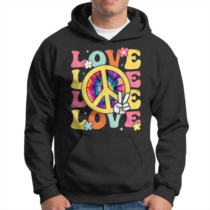 Peace Sign Love 60S 70S Costume Tie Dye Hippie Theme Party T-Shirt | Mazezy