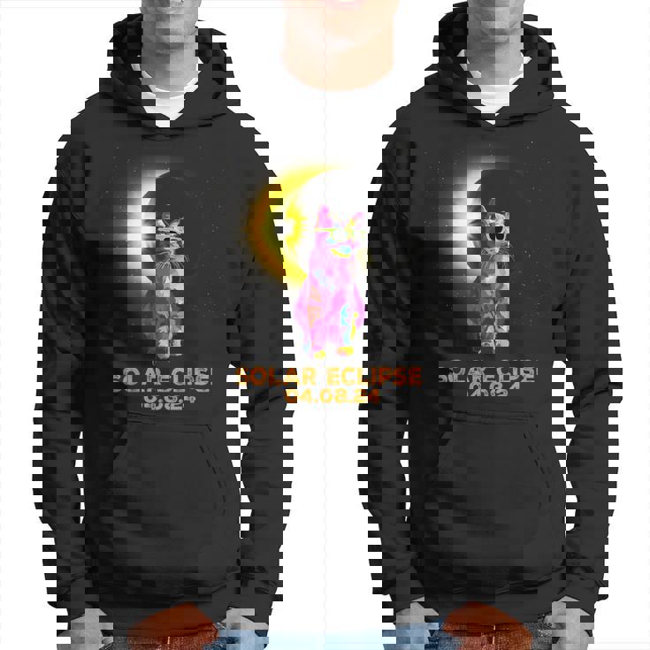 Solar Eclipse 2024 Cat Wearing Solar Eclipse Glasses Men's T-shirt Back ...