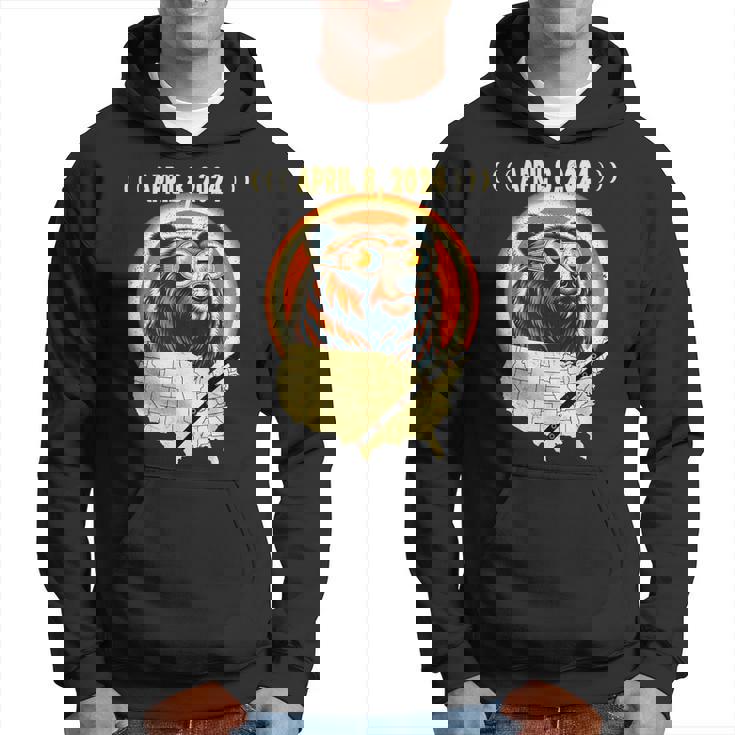 Solar Eclipse 2024 Grizzly Bear Wearing Solar Eclipse Glasse Hoodie ...