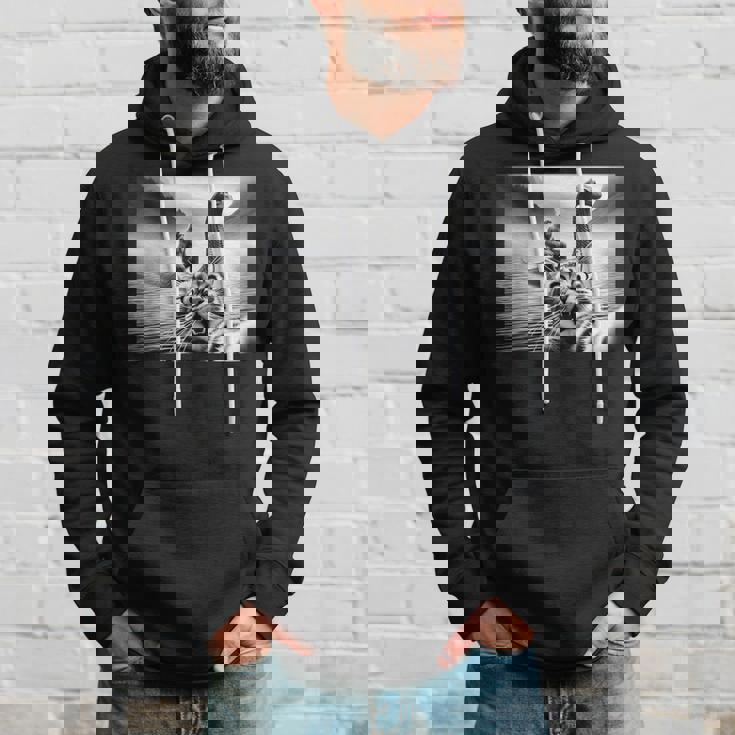 Bigfoot Riding Loch Ness Monster Surprised Scared Cat Selfie Hoodie ...