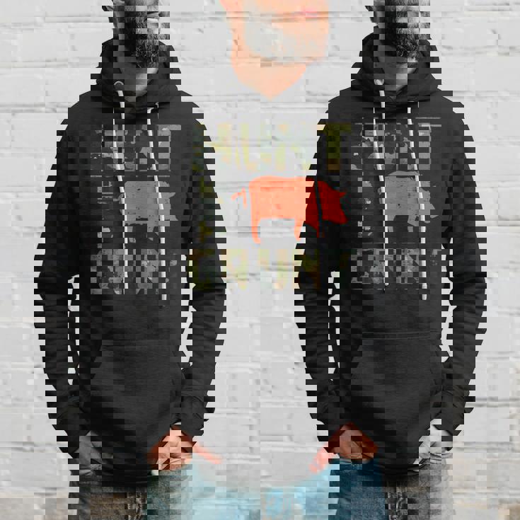 Camo Hunt The Grunt Hog Vintage Wild Boar Hunting Hunt Dad Hoodie ...