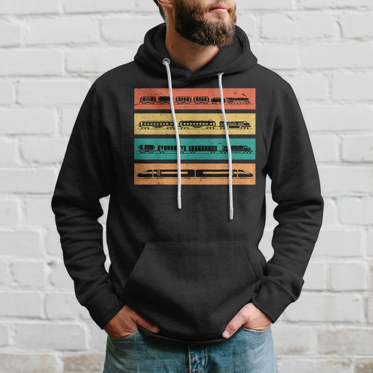 Four Trains Locomotive Express Train Retro Vintage Freight Train Hoodie ...