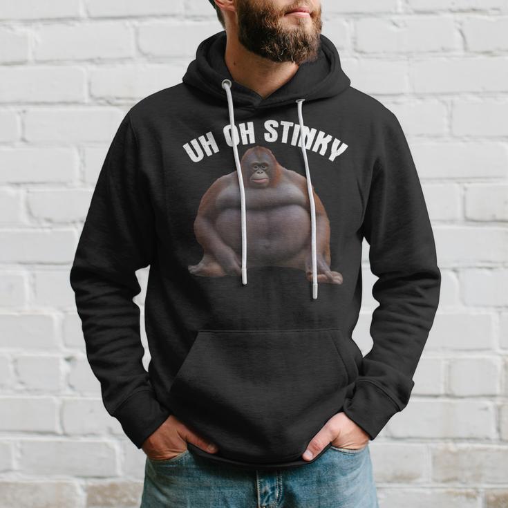 Le Monke Meme Monkey Orangutan Poop Meme Uh Oh Stinky Hoodie | Mazezy