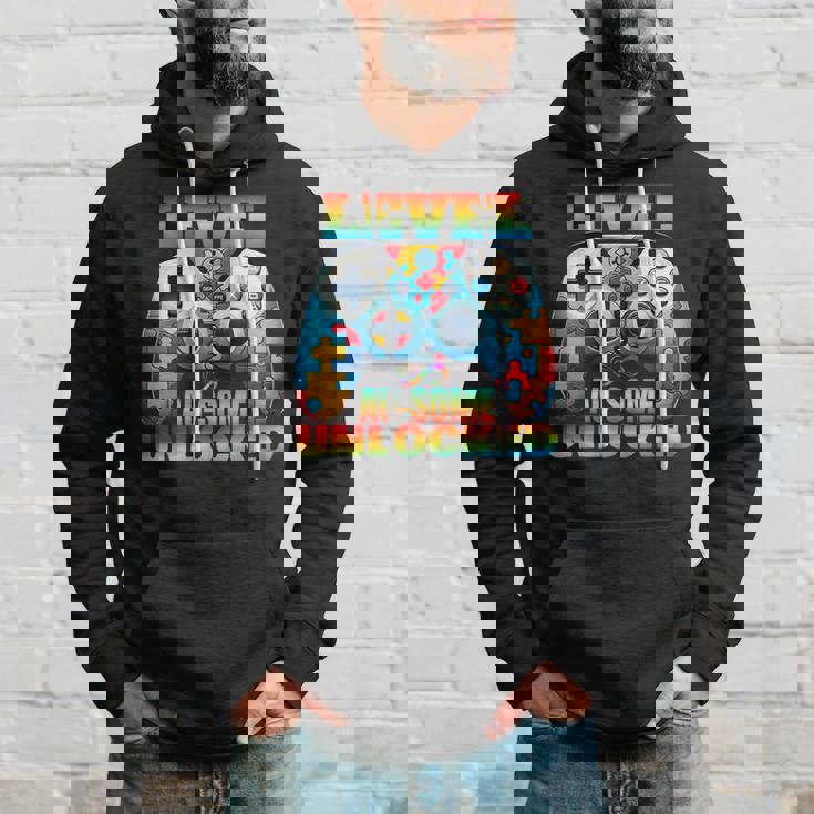 Level Au-Some Unlocked Video Game Controller Autism Hoodie - Monsterry