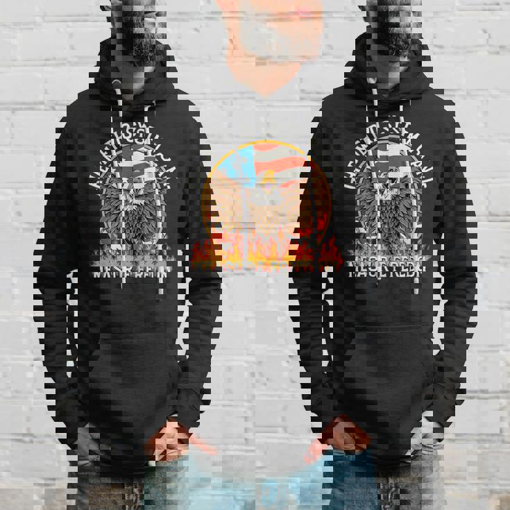 The Metric System Can't Measure Freedom Eagle Usa Flag Meme Hoodie | Mazezy