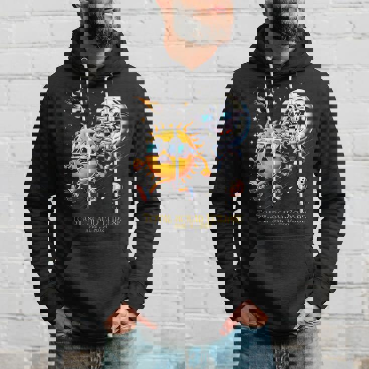 Total Solar Eclipse 8-4-2024 Sun Flees Moon Eclipse Chase Hoodie | Mazezy
