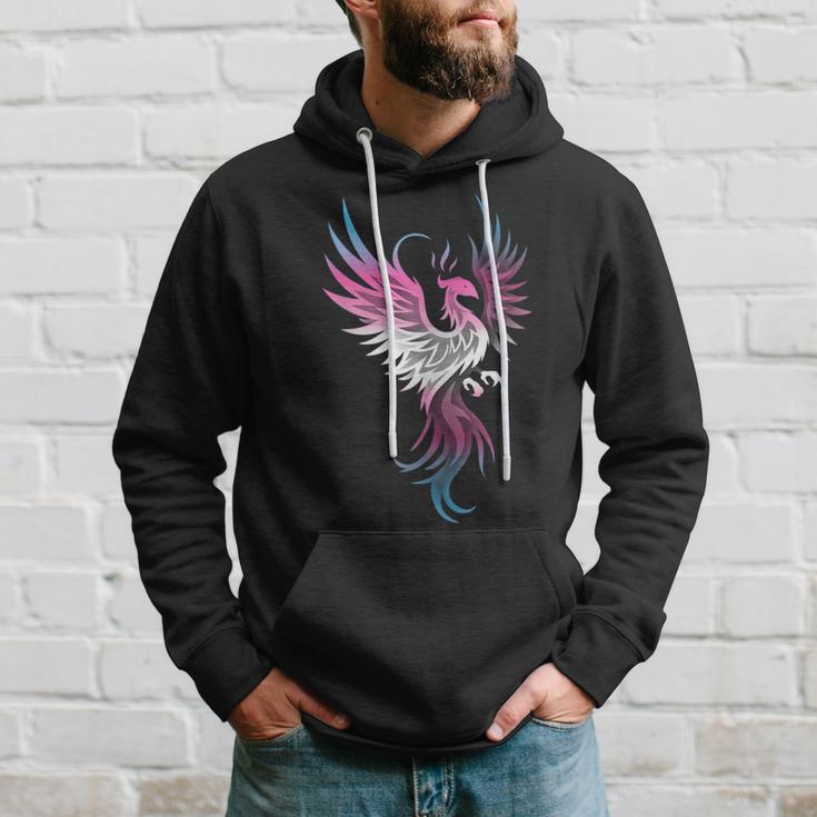 Transgender Phoenix Bird Trans Pride Flag Rising From Ashes Hoodie ...