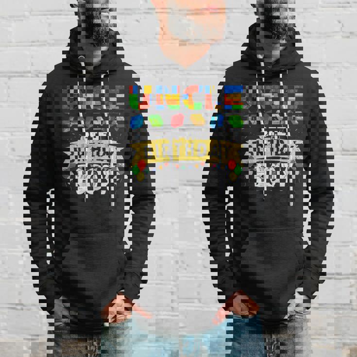 Uncle Of The Birthday Boy Building Blocks Master Builder Hoodie - Monsterry