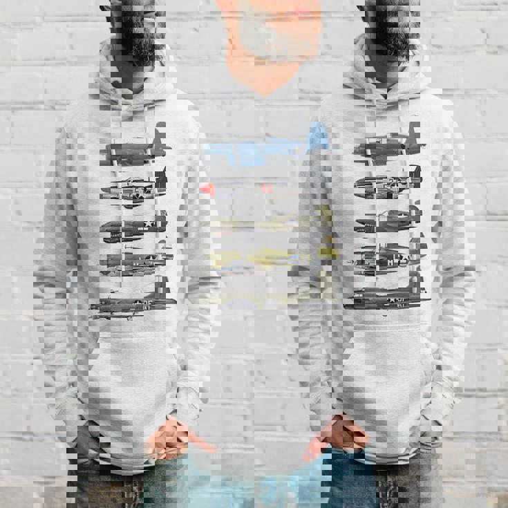 Ww2 Warplane B-17 P51 Mustang F4u Corsair P40 Warhawk Hoodie - Monsterry