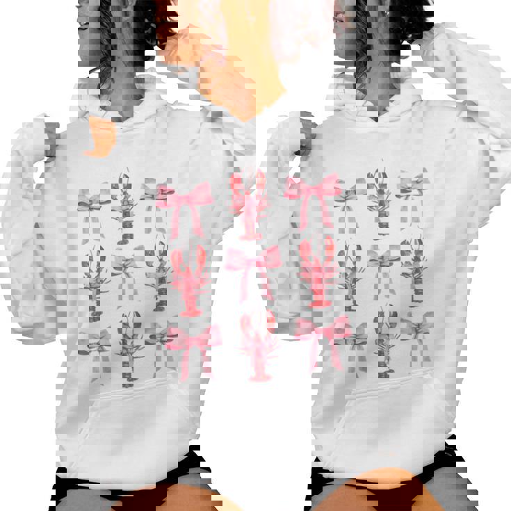 Pink Bow Cute Coquette Crawfish Y2k Clean Girl Aesthetic Women Hoodie ...