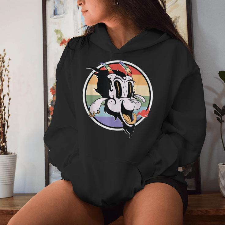 Gay Satan Rainbow Baphomet Horn Devil Goat Lgbtq Queer Pride Women ...