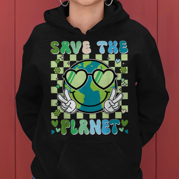 Save The Planet Smile Face Boy Girl Teacher Earth Day Women Hoodie ...