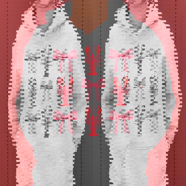 Pink Bow Cute Coquette Crawfish Y2k Clean Girl Aesthetic Women Hoodie ...