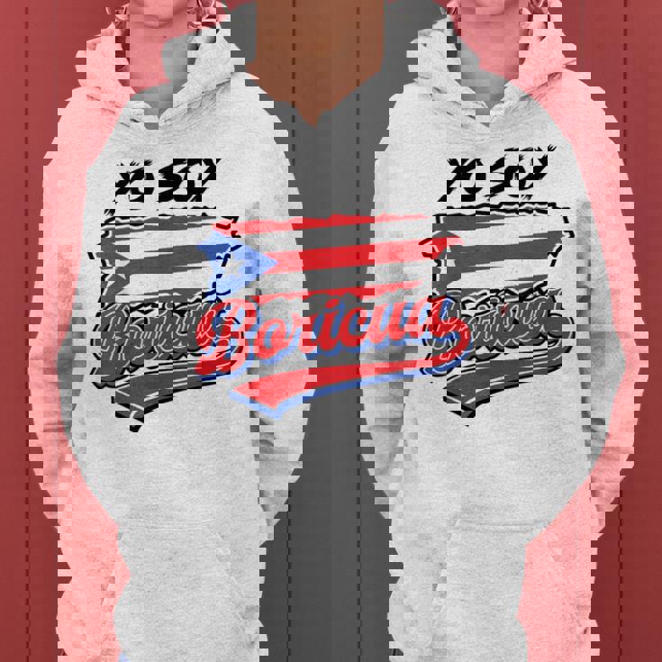 Yo Soy Boricua Puerto Rico Flag Puerto Rican Hispanic Women Hoodie | Mazezy