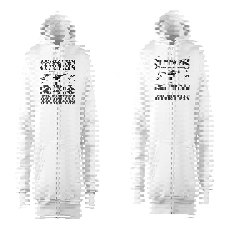 Fort Worth Texas Stockyards And Rodeo Cowboy Zip Up Hoodie - Monsterry UK