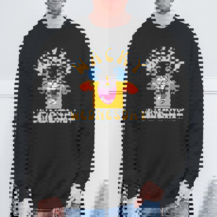 Classic Wacky Wednesday Mismatch Monster Sweatshirt - Seseable