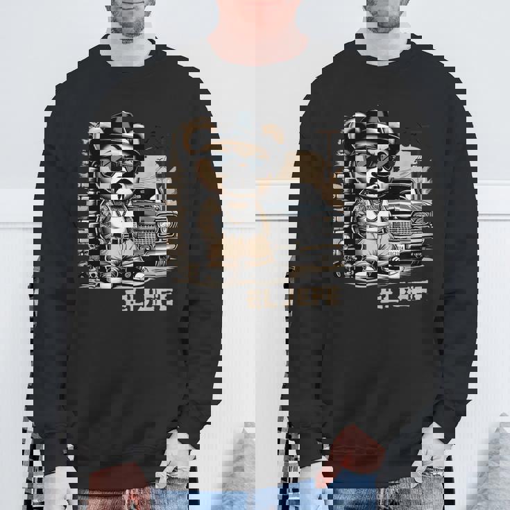 El Jefe Hip Hop Teddy Bear Lowrider Chicano Cholo Sweatshirt - Monsterry UK