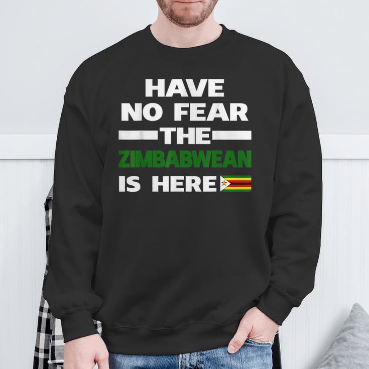 No Fear Zimbabwean Here Zimbabwe Pride Flag Sweatshirt - Monsterry