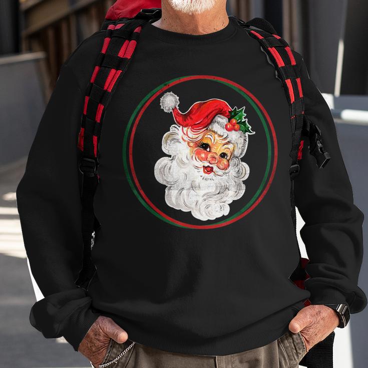 Old Fashioned Santa Claus Face Vintage Christmas Matching Sweatshirt ...