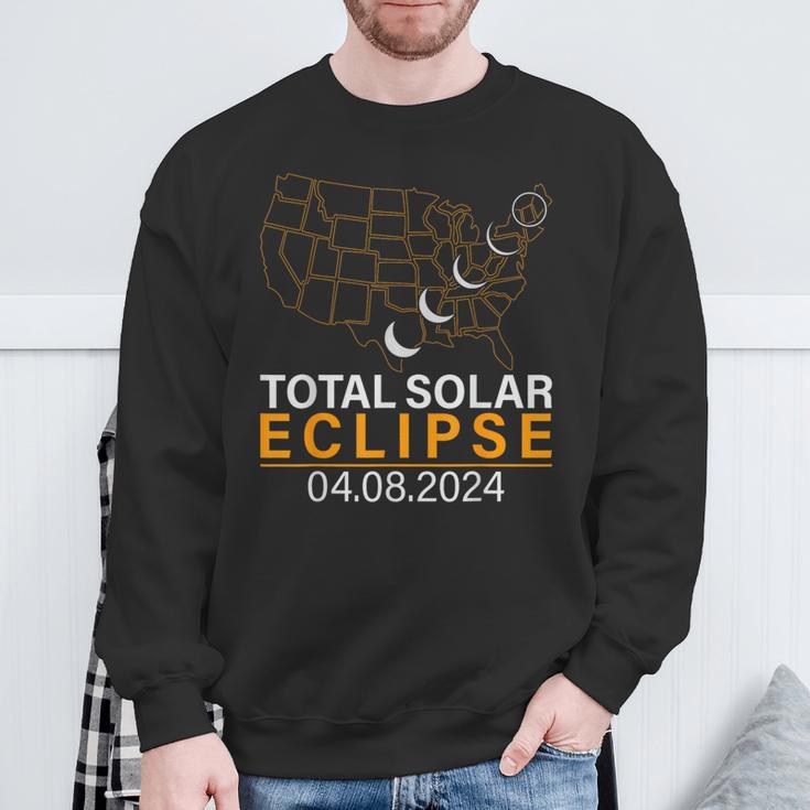 Solar Eclipse 2024 Map Eclipse April 8 2024 Eclipse 2024 Sweatshirt ...