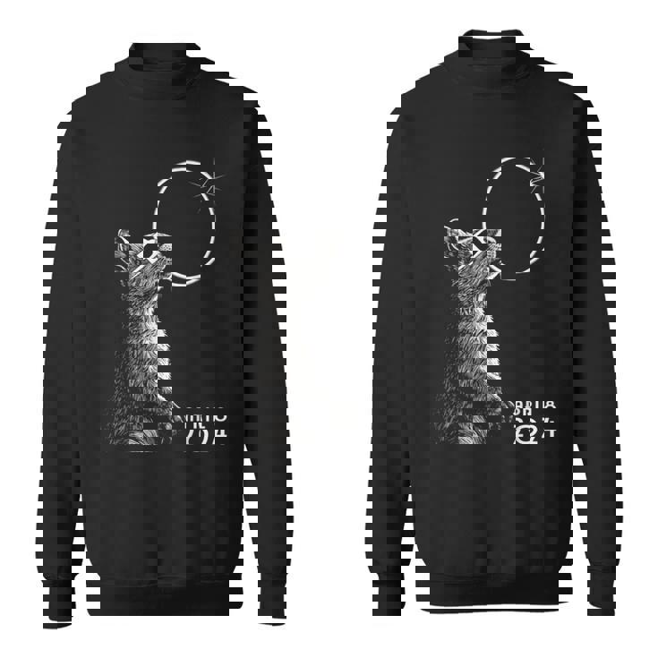 2024 Total Solar Eclipse April 8 Eclipse Watching Squirrel Sweatshirt ...