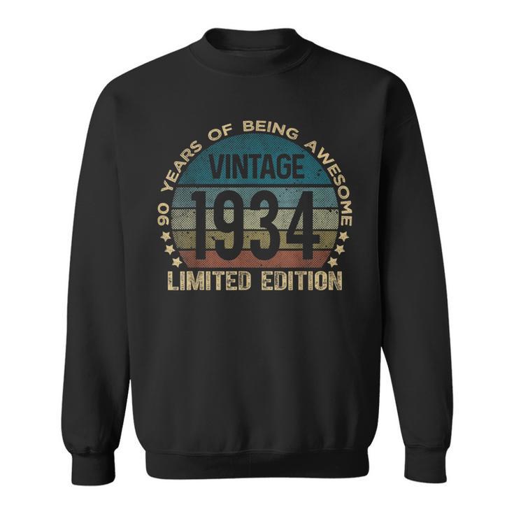 90Th Birthday 90 Year Old Vintage 1934 Limited Edition Sweatshirt ...