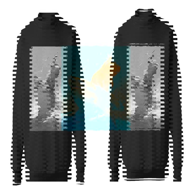 Capybara Is Riding A Shark T-Shirt | Mazezy